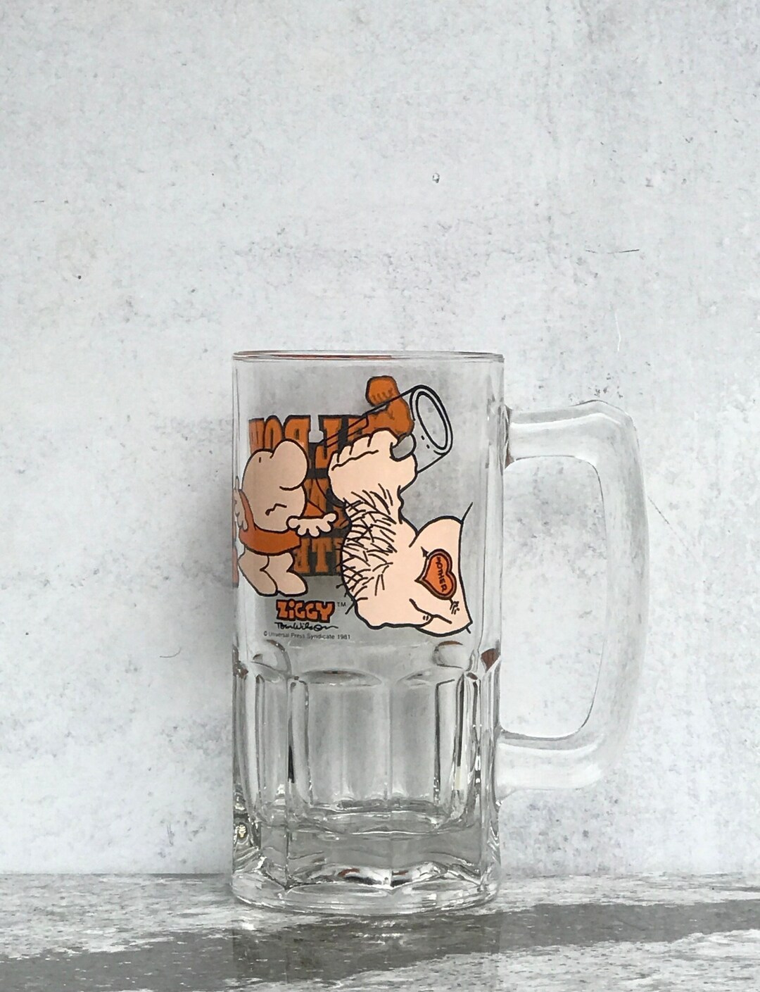 Vintage Huge Ziggy Glass Beer Mug Stein, Elbow Bender Contender, Mother ...