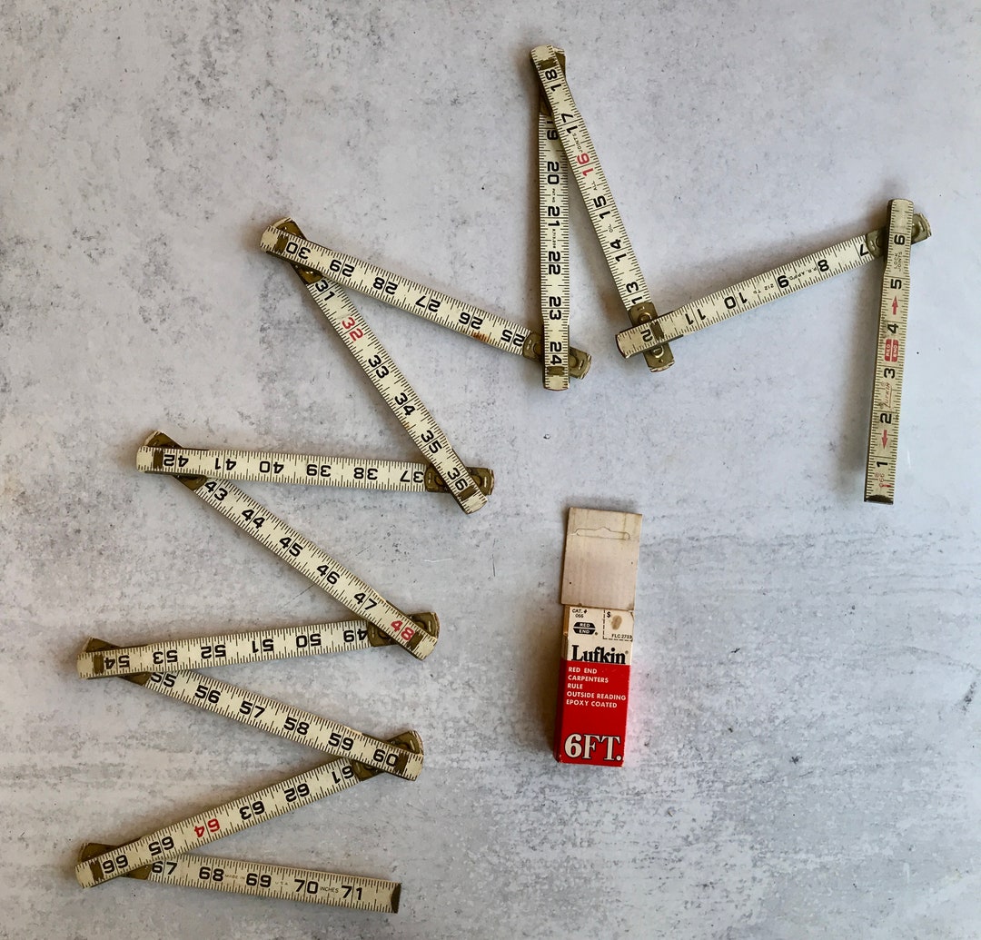 Vintage Lufkin Red End Carpenters Rule Outside Reading Epoxy Coated ...