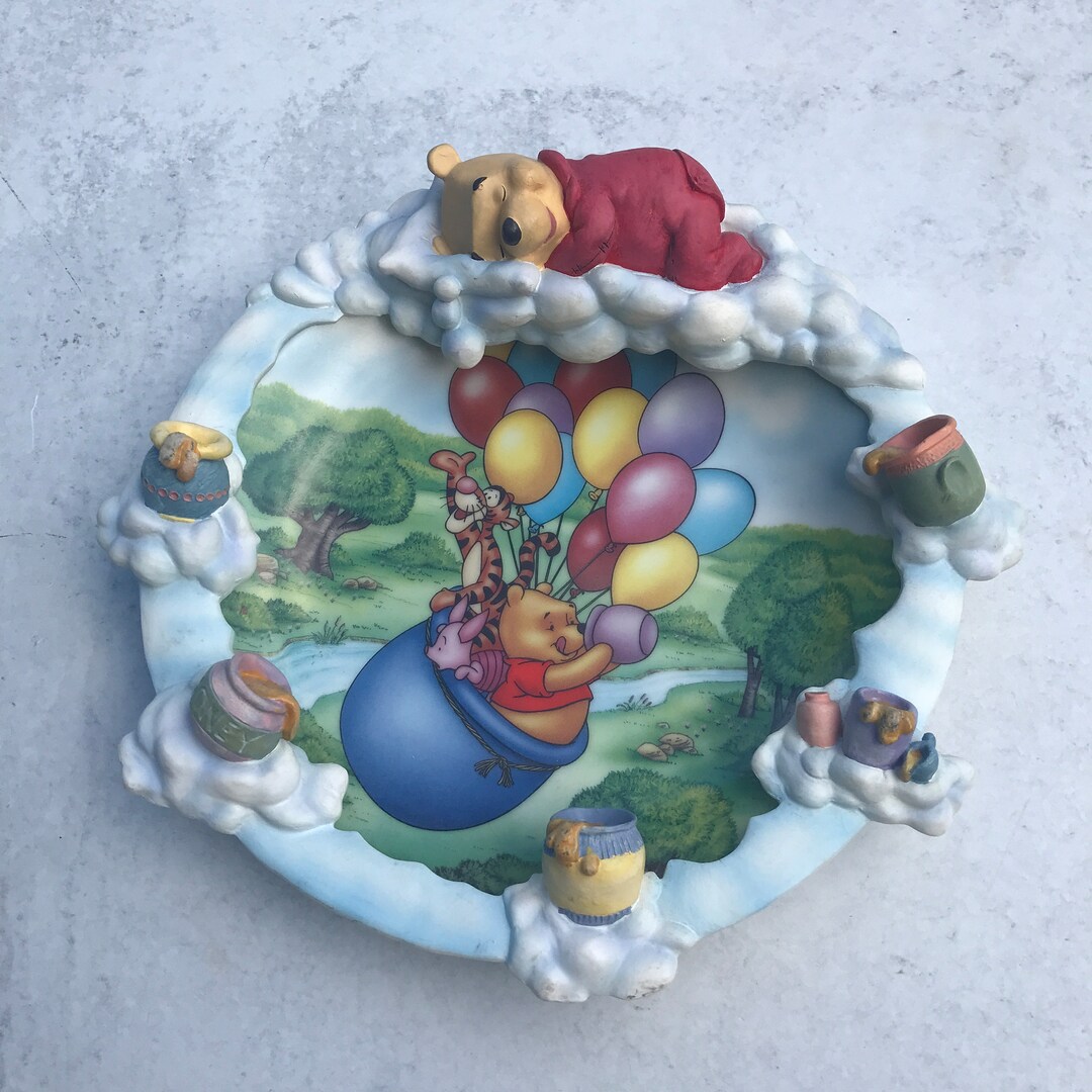 Vintage Winnie the Pooh 3D Plate, Every Cloud Has a Honey Lining, the ...