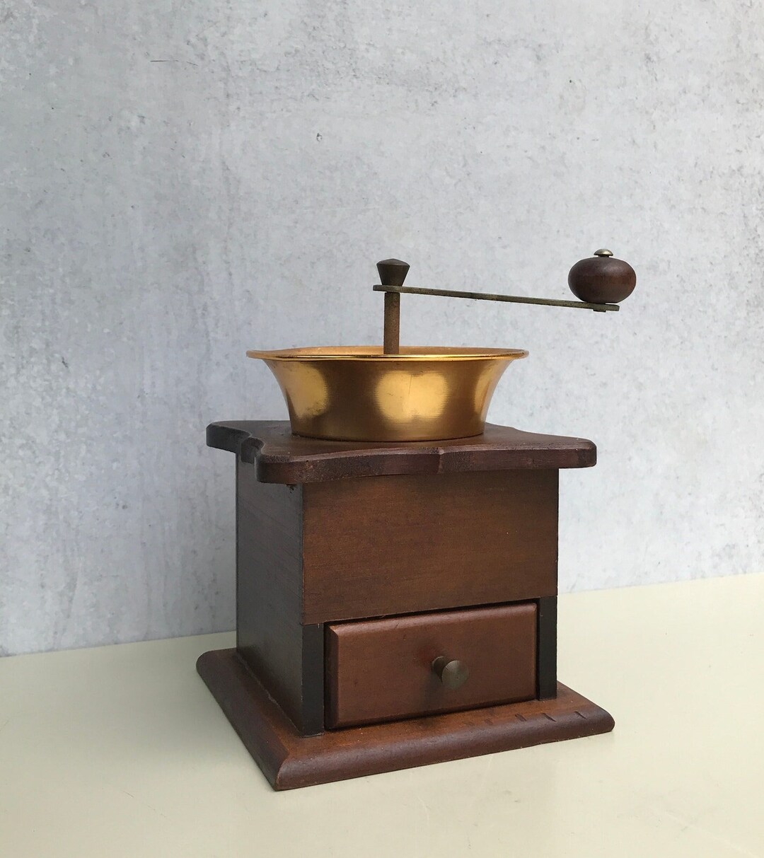 Vintage MCM Wooden Coffee Grinder With Draw - Etsy