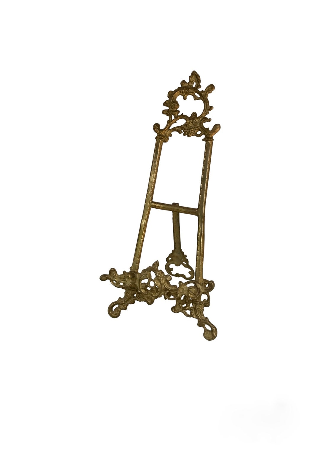 Vintage Large Ornate Solid Brass Easel, Brass Plate Holder, Brass ...