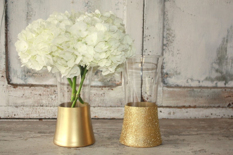 Gold Wedding Bouquet Vases Wedding Decor 24 Gold Dipped - Etsy