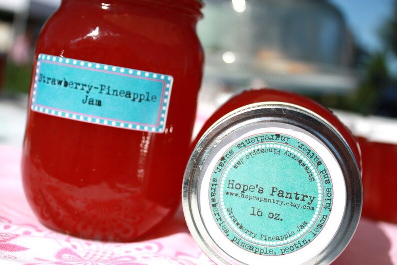 Fill Your Pantry-6 Mason Jars Filled With Strawberry-pineapple - Etsy