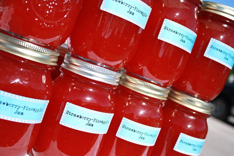 Fill Your Pantry-6 Mason Jars Filled With Strawberry-pineapple - Etsy