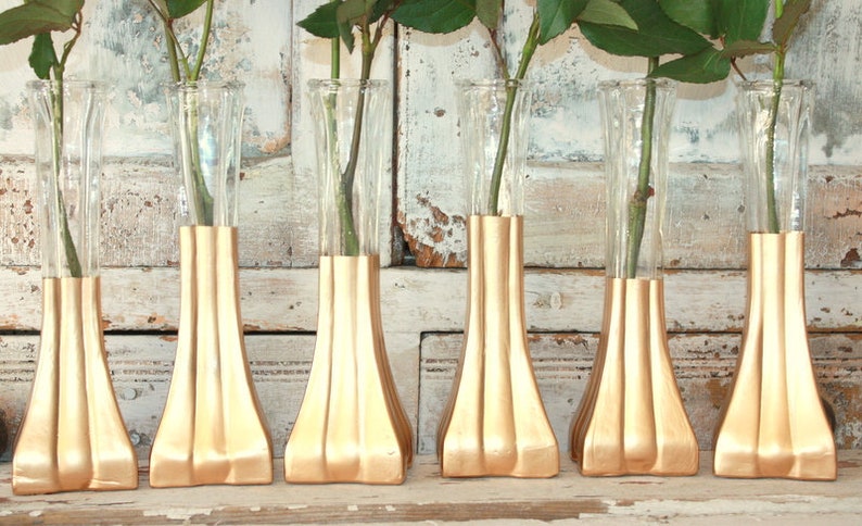 Wedding Centerpieces-gold Vases-set of 6 - Etsy