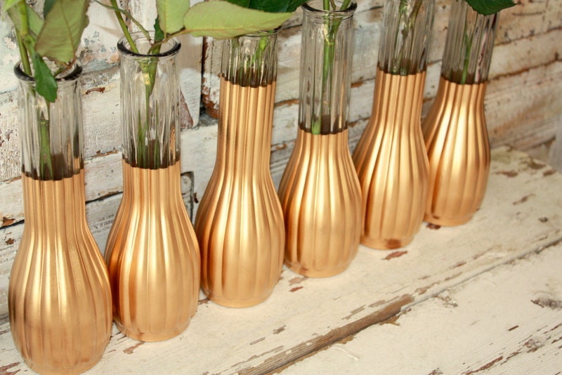 Wedding Centerpieces, Gold Wedding, Painted Vases. Bridal Parties - Etsy
