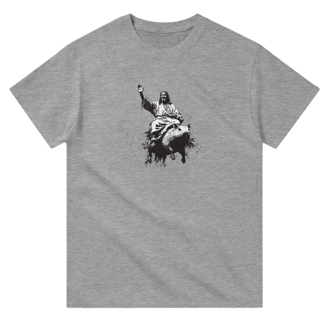 Jesus Christ Riding Capybara Christmas T-shirt - Etsy