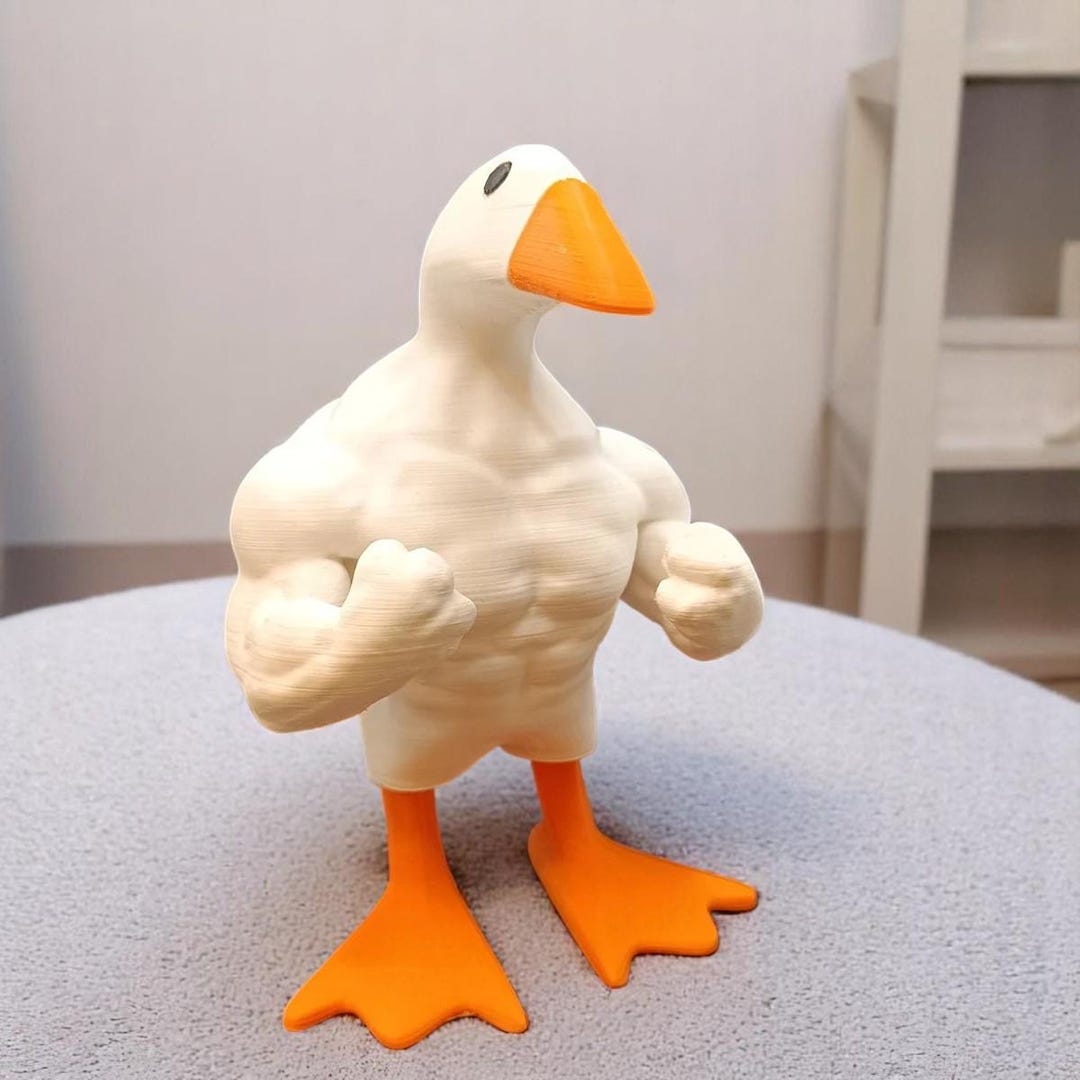 Funny Muscle Duck Figurine - Resin Duck Sculpture for Desk or Shelf ...