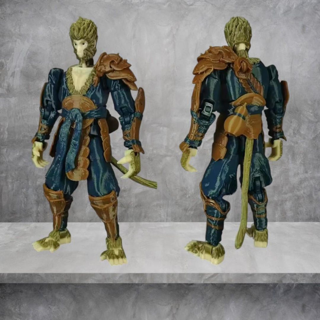 3D Printed Black Myth Wukong Figure - Anime Multi-jointed Toys Action ...