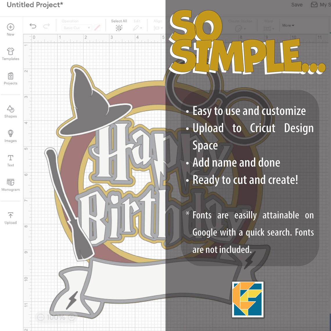 Wizarding World Inspired Cake Topper SVG | Magical Party Decoration ...