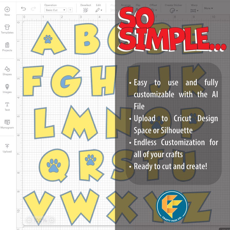 Paw Print Font Bundle SVG, AI, PNG, Dxf Dog Letters & Numbers Pet ...