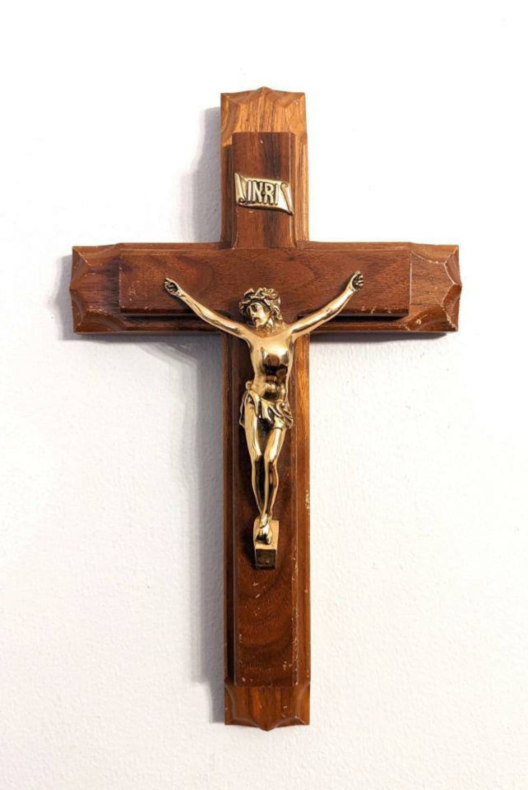 Crucifix- Vintage Divinity Aged Large Wooden Cross Divinity Crucifix ...