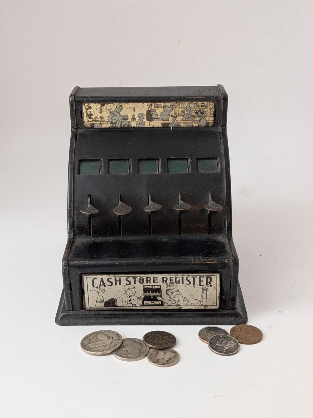 Vintage Metal "uncle Sam's Cash Store Register" Toy Bank, Durable Toy ...