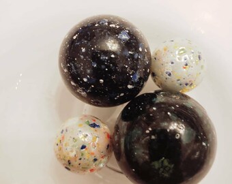 Lot of 87 Vintage Glass Marbles Confetti Speckled Stardust Marbles ...