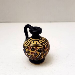 Glazed Clay Pottery - Greek Pottery Miniature Etruscan - Etsy