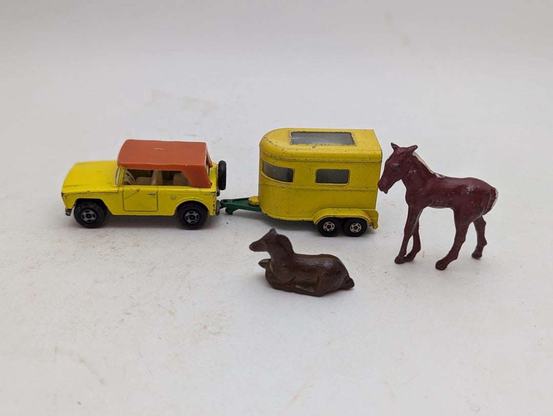 Lesney England Horse Trailer and 1969 Field Car With Horses - Etsy
