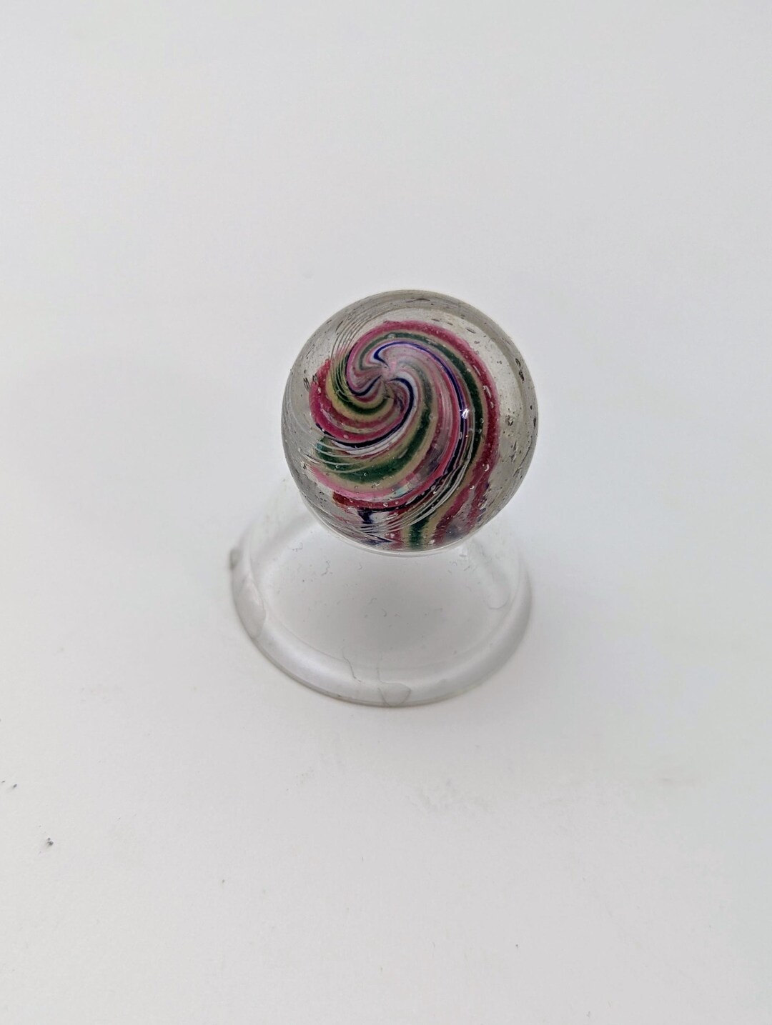 Antique Glass Marble- Larger Multicolor Ribbon Core, Latticino Swirl ...