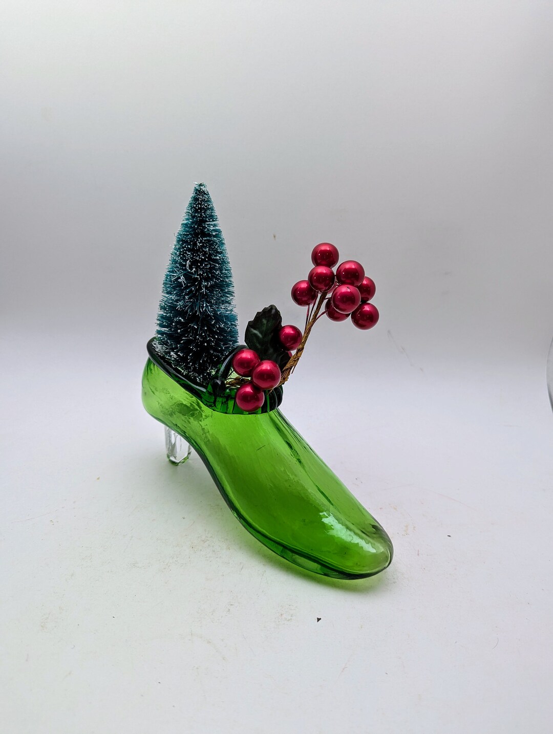 Green Glass High Heel Elf Boot Hand Blown Glass Slipper - Etsy