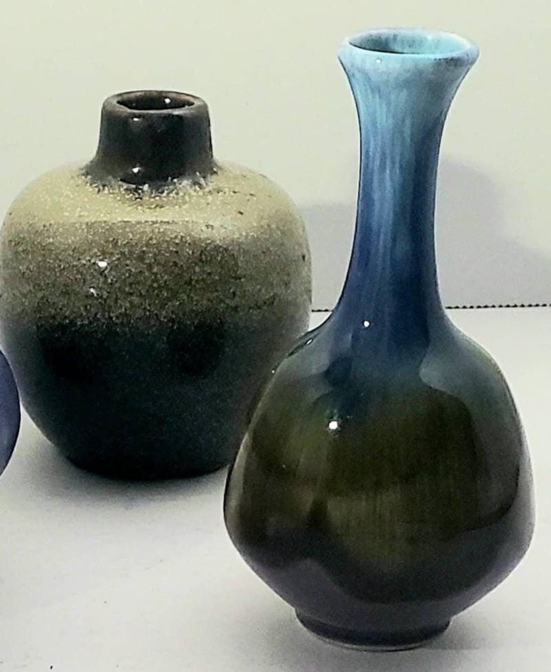 Art Pottery- Vintage Glazed 2 Vases - Etsy