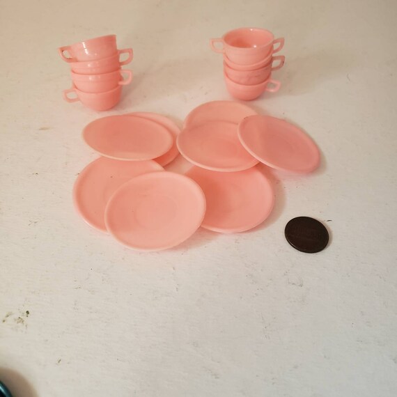 Vintage Miniatures Dolls and Doll House Cups and Saucers Pink - Etsy