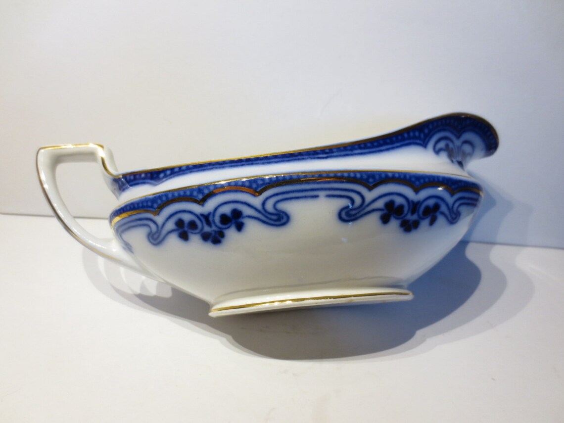 Gravy Antique Flow Blue Gravy Sauce Boat Grindley Olympic | Etsy