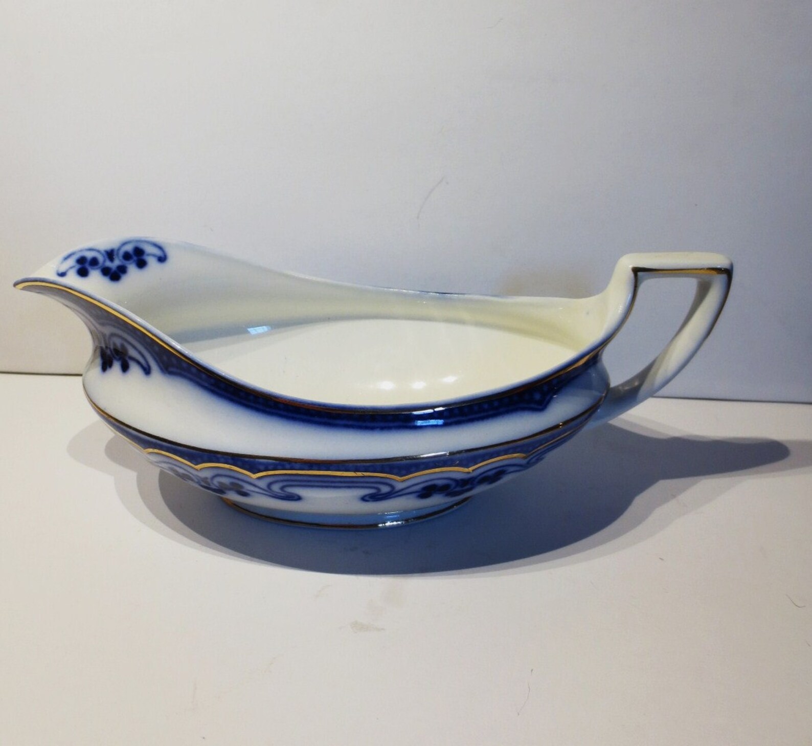 Gravy Antique Flow Blue Gravy Sauce Boat Grindley Olympic | Etsy