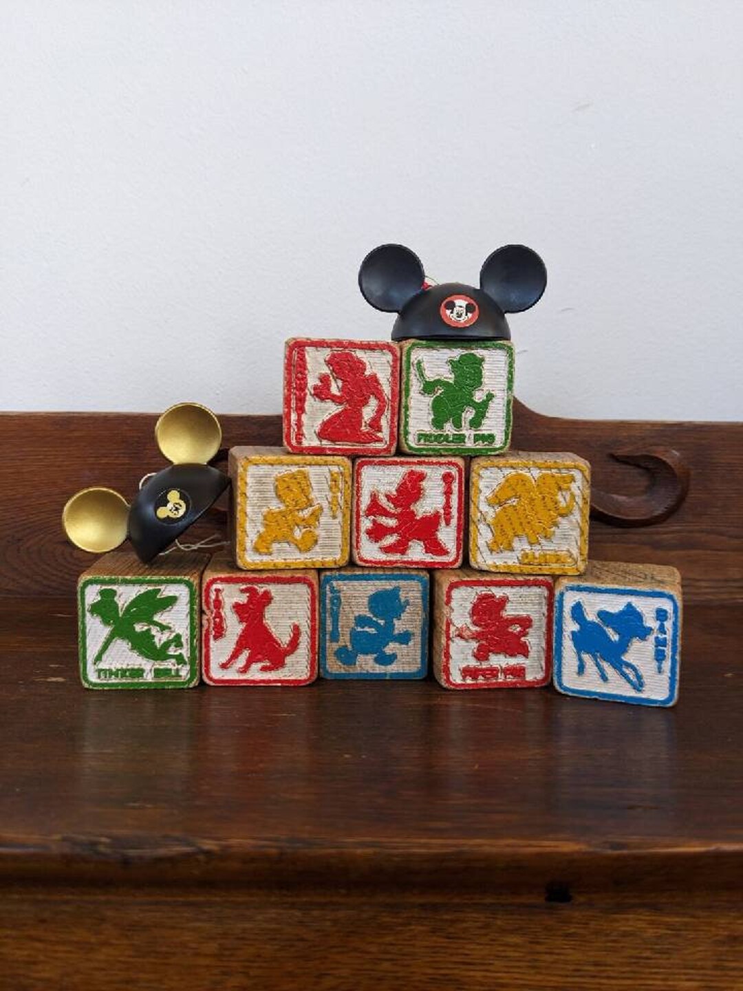 Wooden Vintage Alphabet Blocks- Disney Smaller Blocks - Etsy