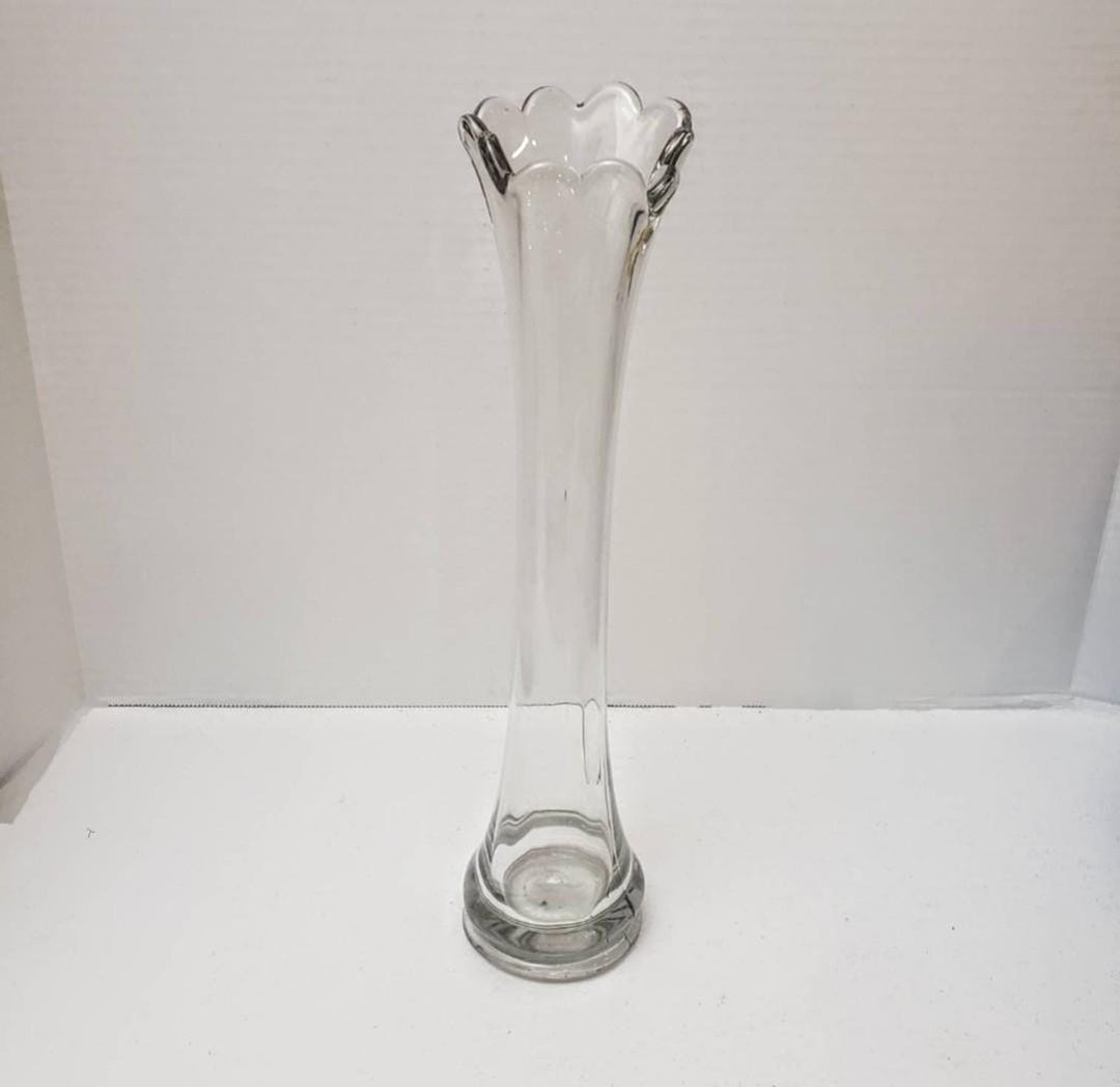 Vintage Tall Mid Century Modern Pulled Glass Slung Glass Vase - Etsy