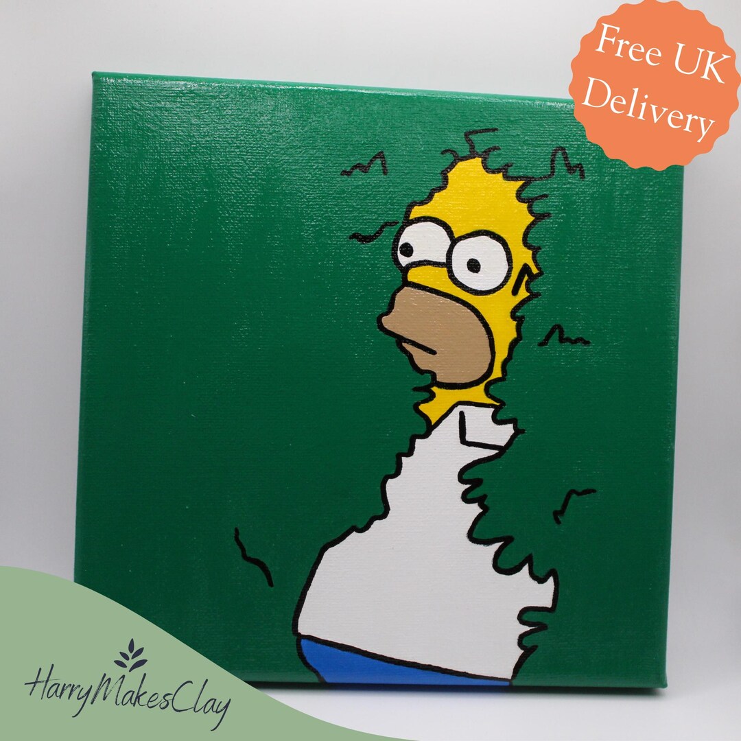 Homer Simpson Bush Meme Canvas | Funny Meme Wall Art | Pop Culture Gift ...