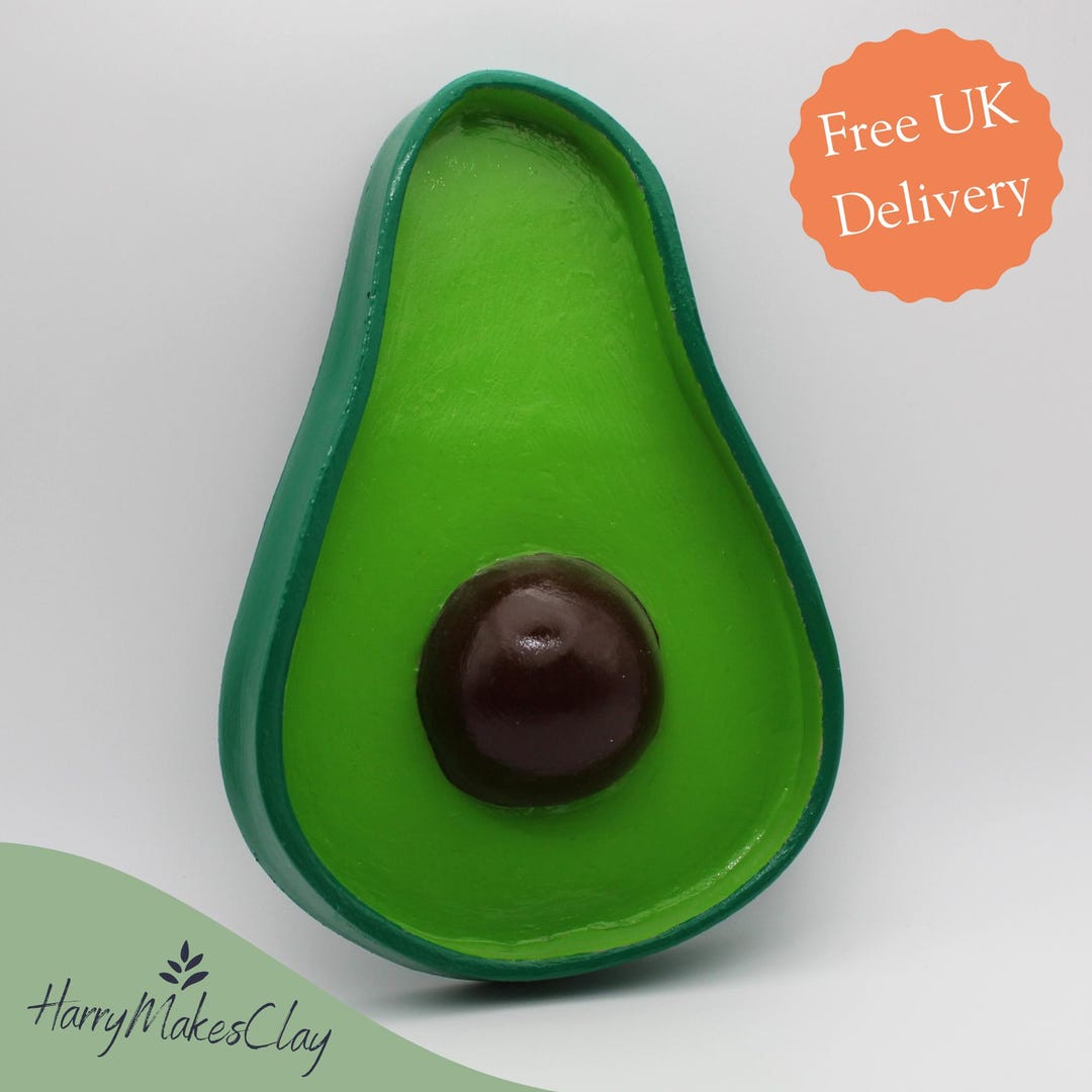 Handmade Avocado Trinket Dish | Air Dry Clay Ring Holder | Cute Jewelry ...