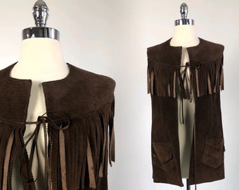 70s fringe vest | Etsy