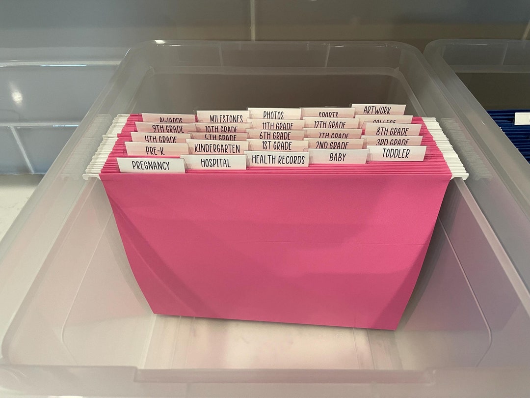 Starter Kit: File Folders With Cardstock Labels and Name Decal for Kids ...