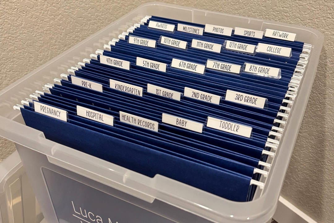 File Folders, Cardstock Labels, Fully Assembled Kids File Box Memory ...