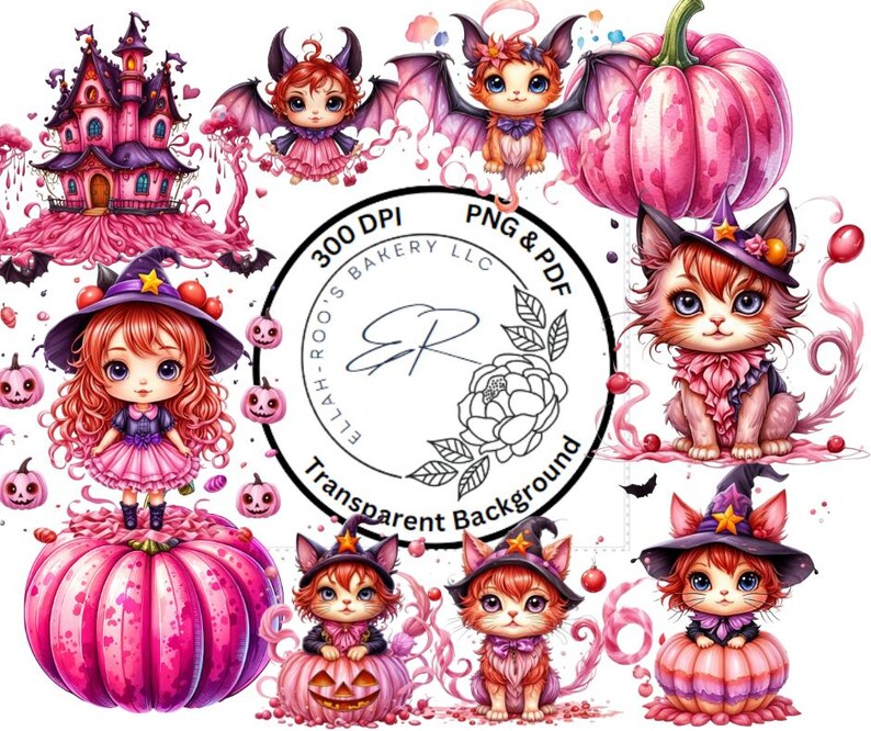 Pink Halloween Clipart, Pastel Pintables, Pink Pumpkin, Pastel ...