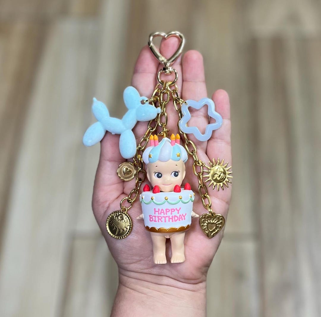 Authentic Sonny Angel Handmade Keychain | Strawberry Cake - Etsy