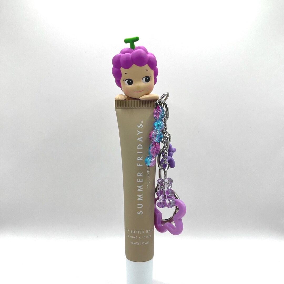 Sonny Angel Grape Hipper With Summer Friday's Lip Butter Balm on a ...