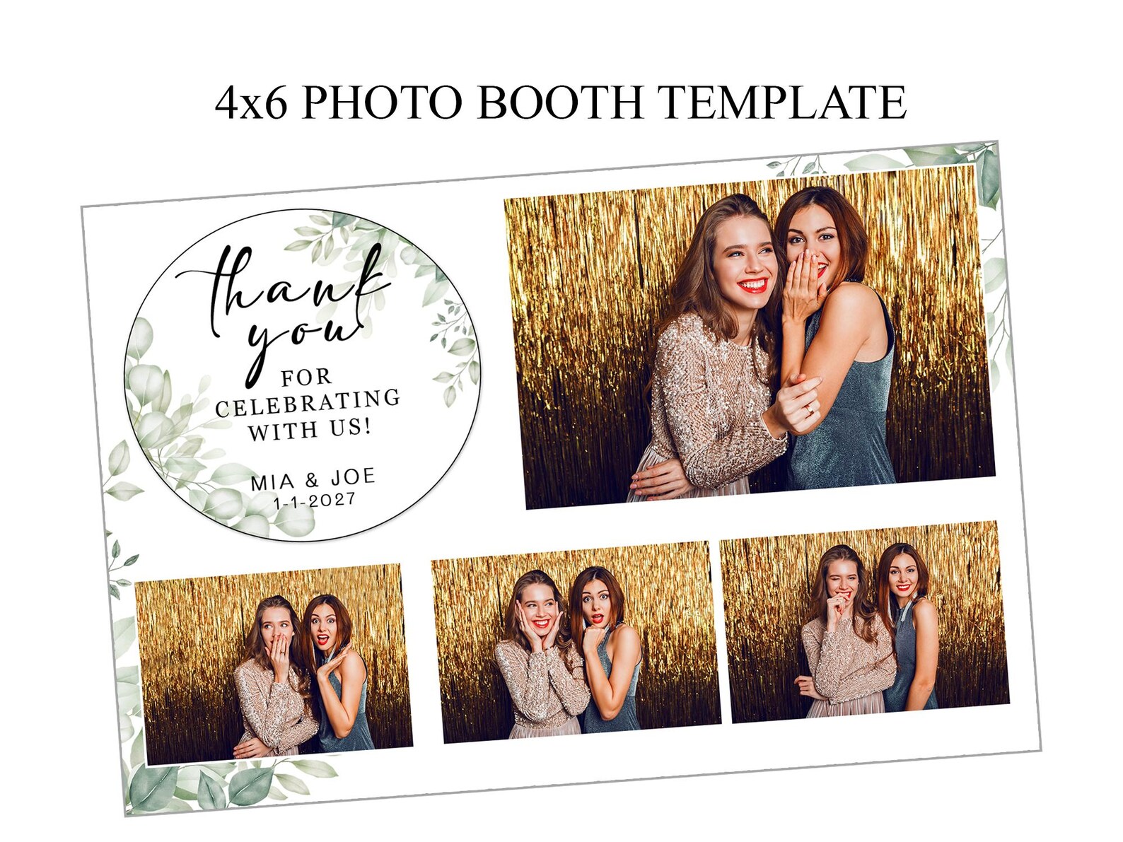 Photo Booth Template 4x6, Wedding Photo Booth Template - Etsy