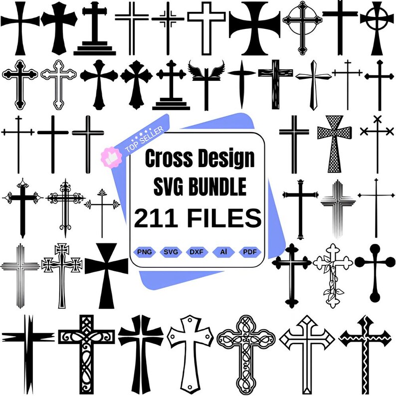 CROSS BUNDLE SVG Files, Cross Png, Faith Cross Svg, Distressed Cross ...