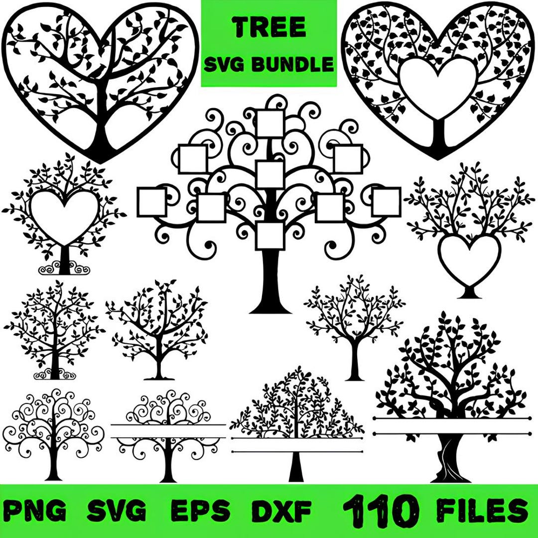 Family Tree & Forest Svg Bundle Pack, Tree of Life Cut Files for Cricut ...