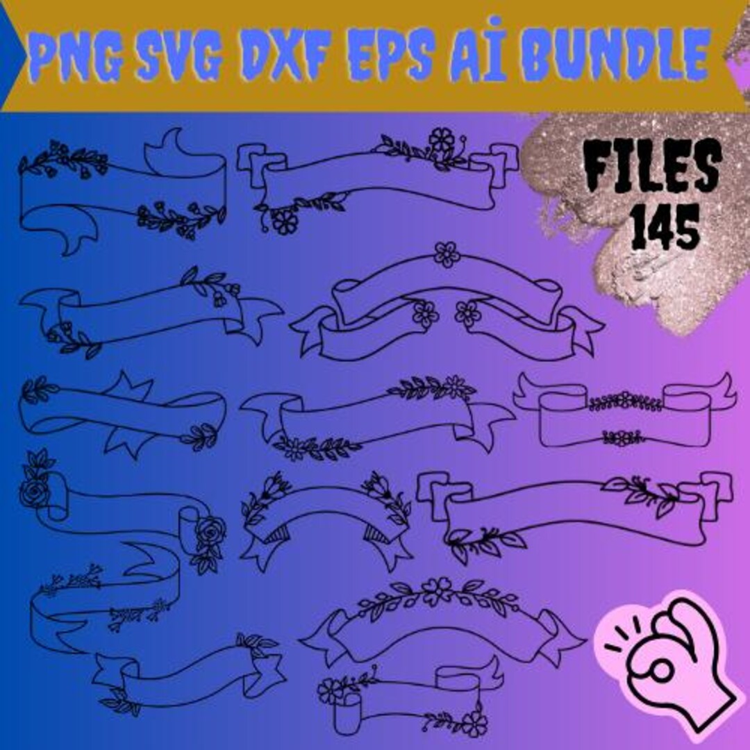 Banner Svg, Ribbon Svg Bundle, Ribbon Banner Svg Cut Files,wedding ...