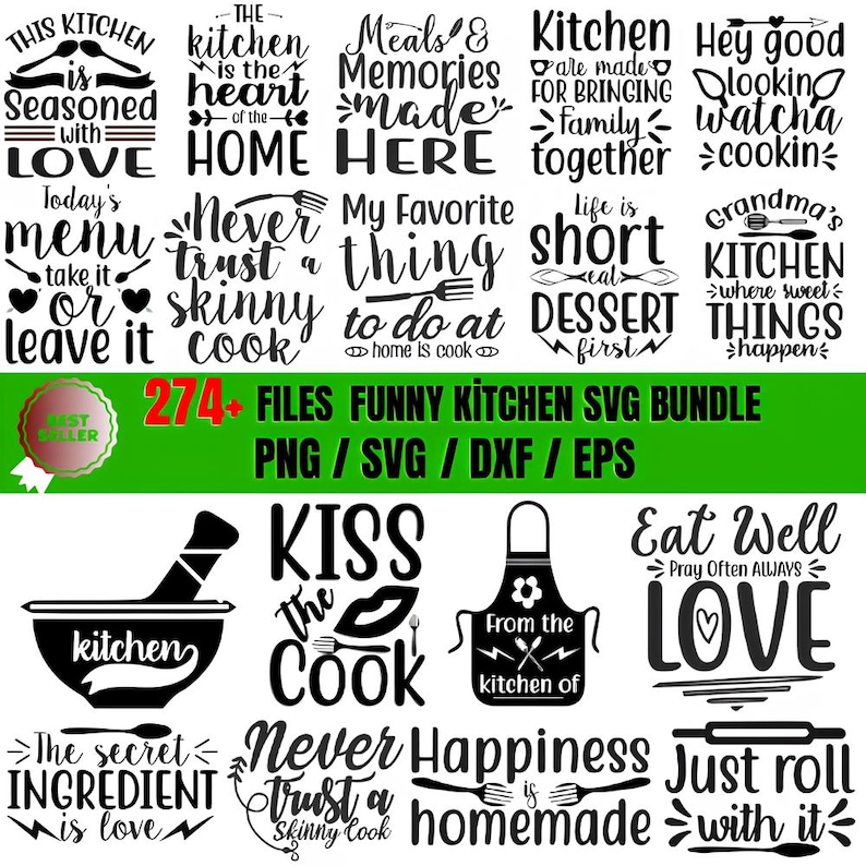 Funny Kitchen SVG Bundle, Kitchen Saying, Kitchen Quote, Apron Svg ...