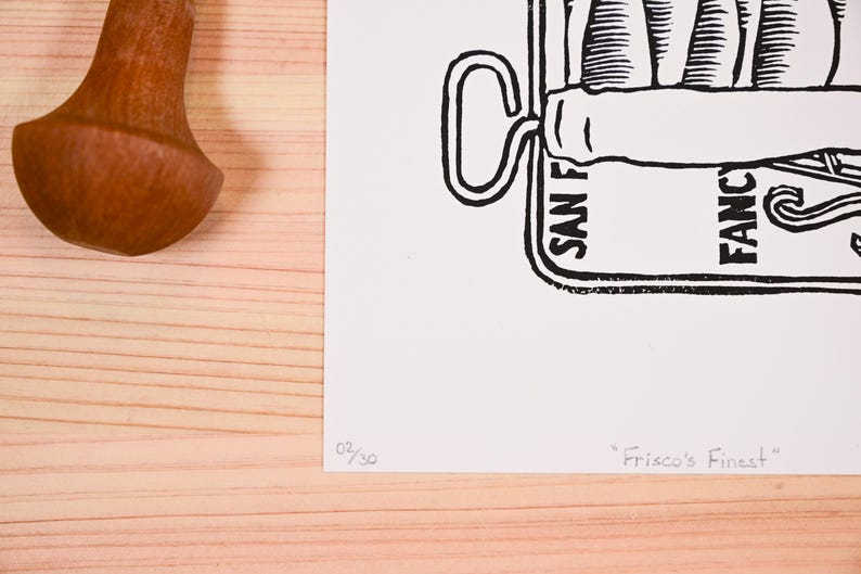 Frisco's Finest, Original Linocut, Nautical, Hand Printed, Fish Linocut ...