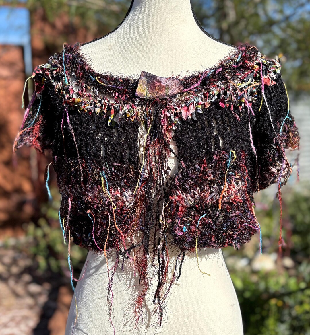 Wearable Art Shoulder Wrap Capelet Hand Knit Hand Crochet "boheme" - Etsy