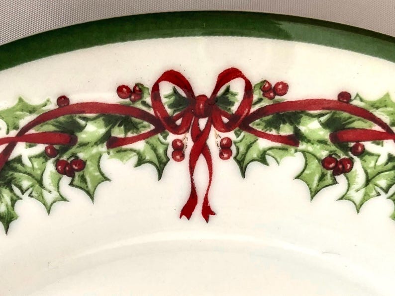 Vintage Radko Holiday China, Dinner and Salad Plate Set: Christmas Tree ...