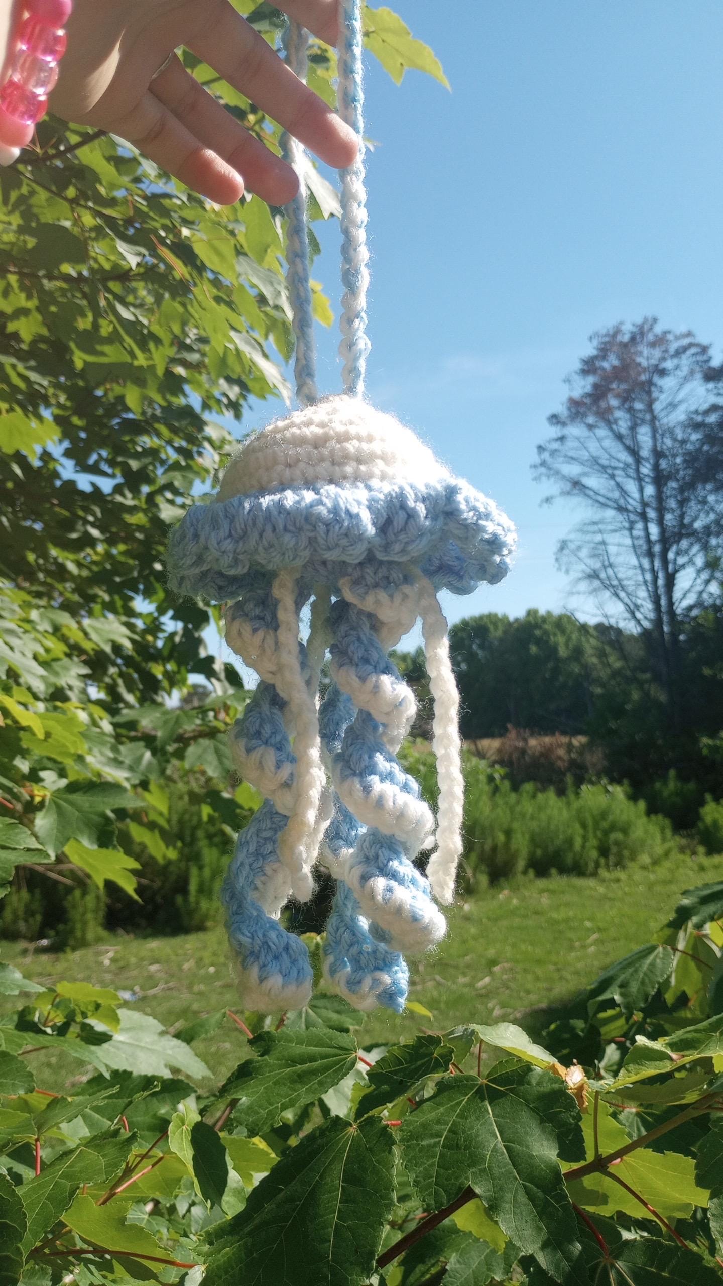 Crochet Jellyfish Car Hanger - Etsy