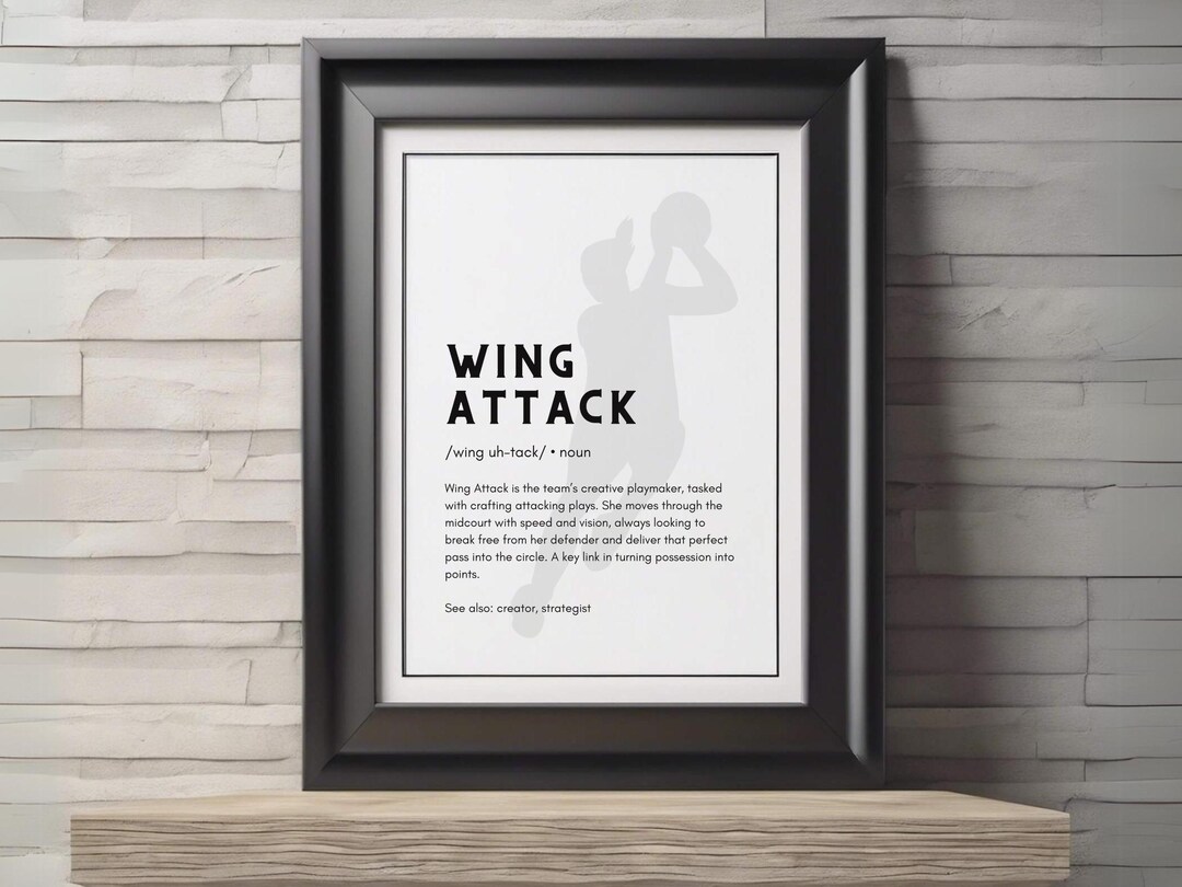 Wing Attack Definition Print, Digital Download, Netball Wall Art ...