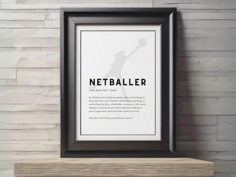Netballer Definition Print, Digital Download, Netball Print, Netball ...