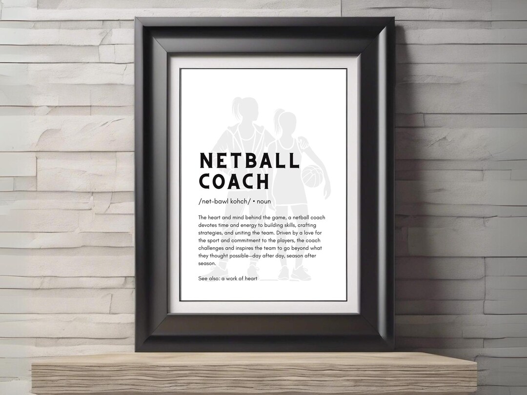Netball Coach Definition Print, Digital Download, Netball Print ...