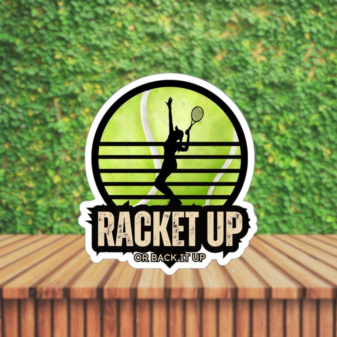 Racket up Tennis Player Vinyl Sticker - Water Bottle & Laptop Decal - Etsy