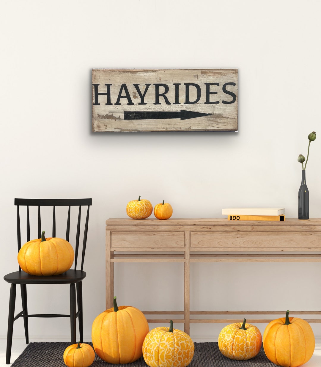 Hayrides Sign - Vintage Sign - Rustic Sign - Farmhouse Decor - Fall ...